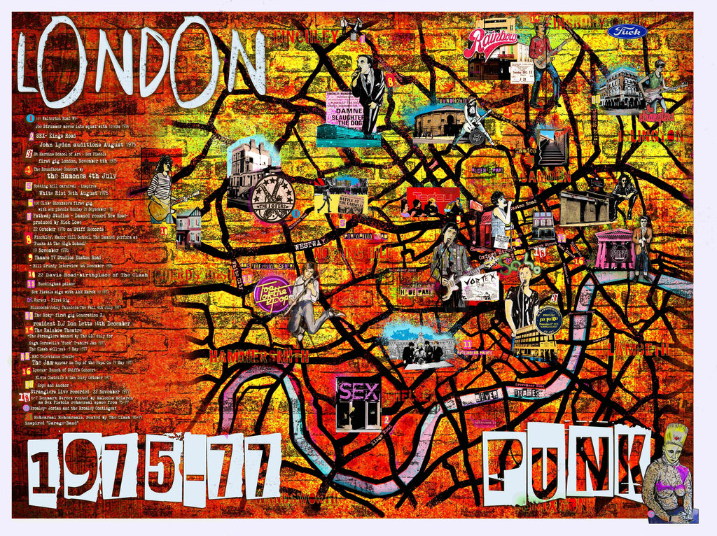 London Punk Poster 60cm x 45cm Red/Yellow – Cadiz Merch