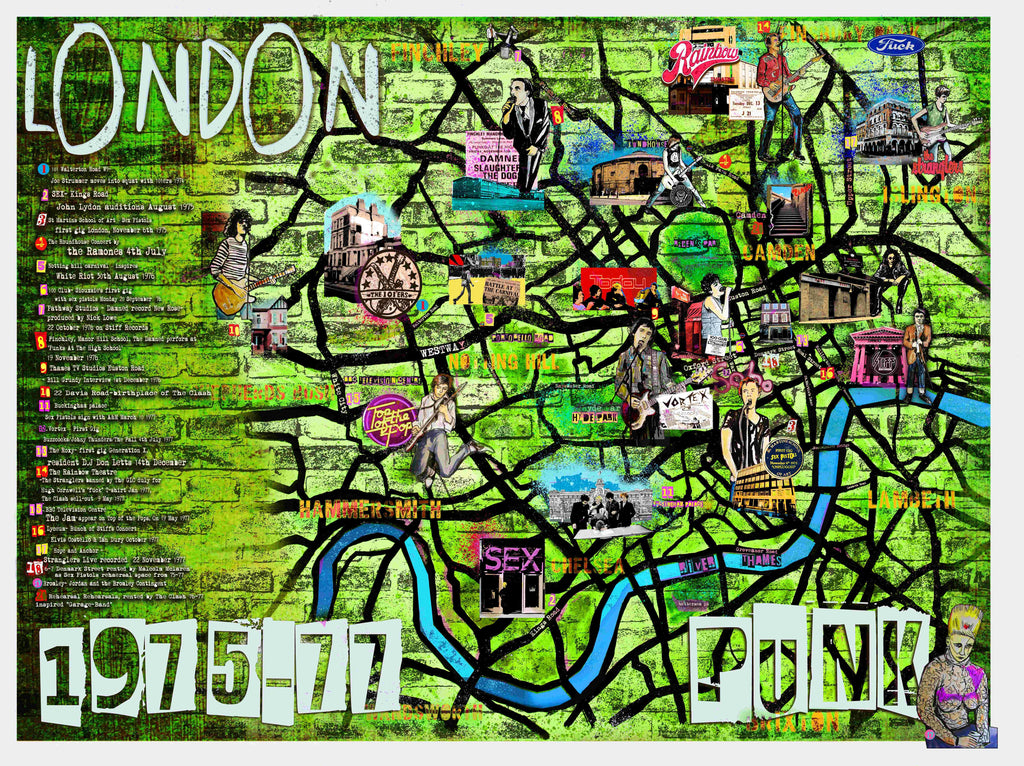 London Punk Poster 60cm x 45cm Green – Cadiz Merch