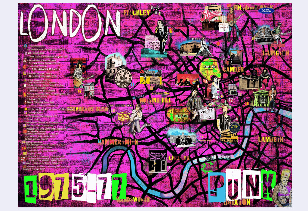 London Punk Poster 85cm x 45cm Purple – Cadiz Merch