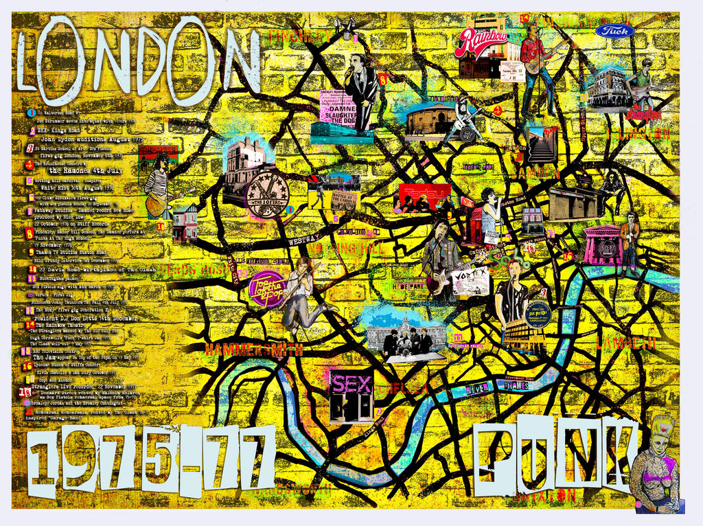 London Punk Poster 60cm x 45cm Yellow – Cadiz Merch